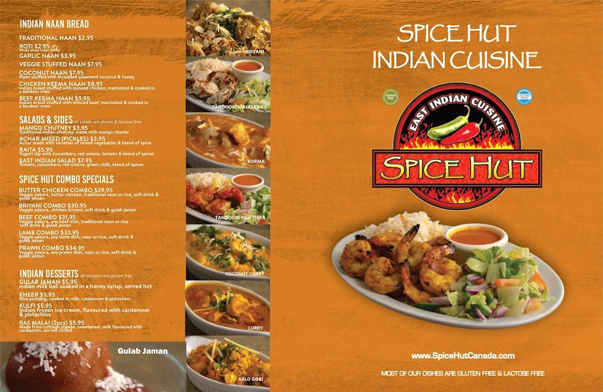 Menu at Spice Hut Indian Cuisine. restaurant, Canmore