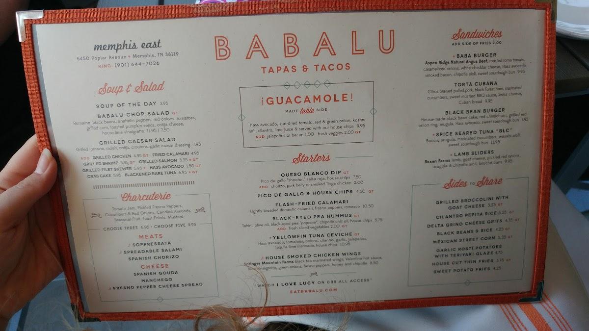 Menu at BABALU - East Memphis restaurant, Memphis, Poplar Ave #4882