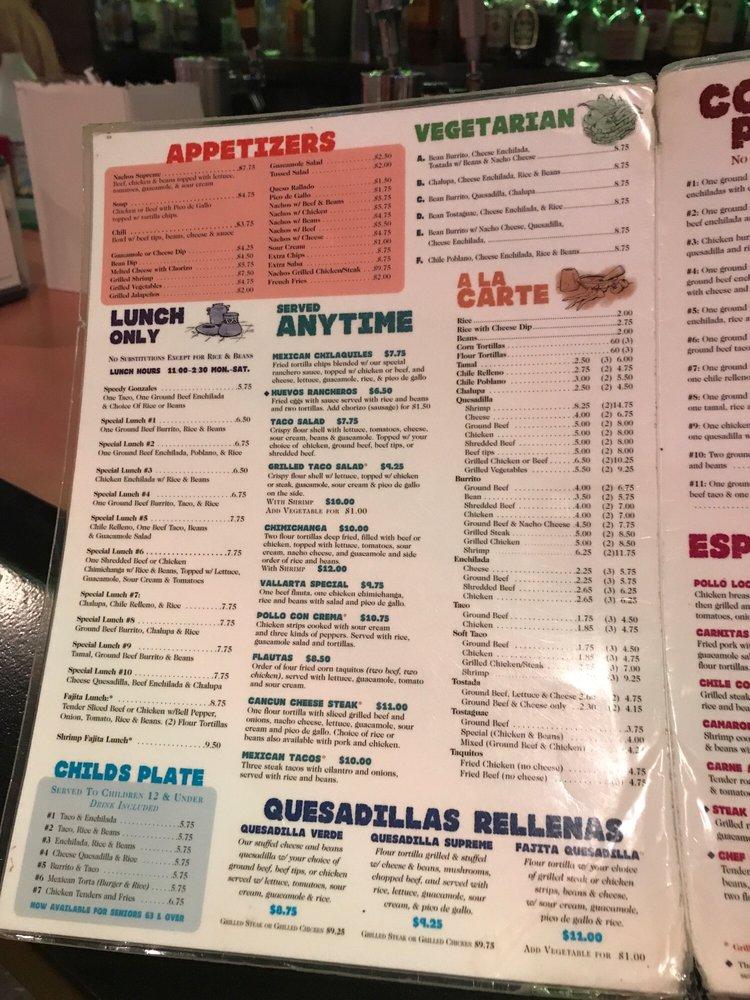 Menu at El Fogon Mexican Grill restaurant, Akron