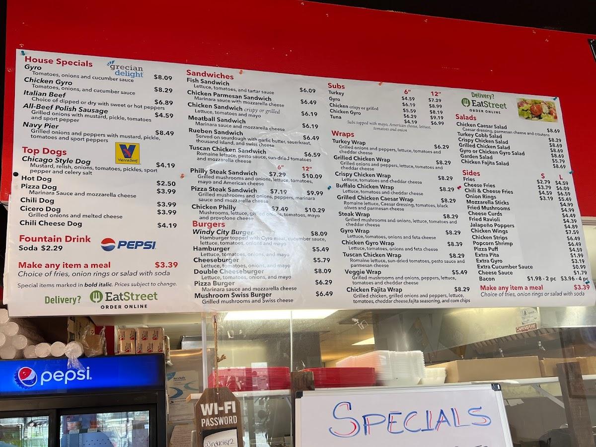 Menu at Taste Of The Windy City restaurant, Appleton