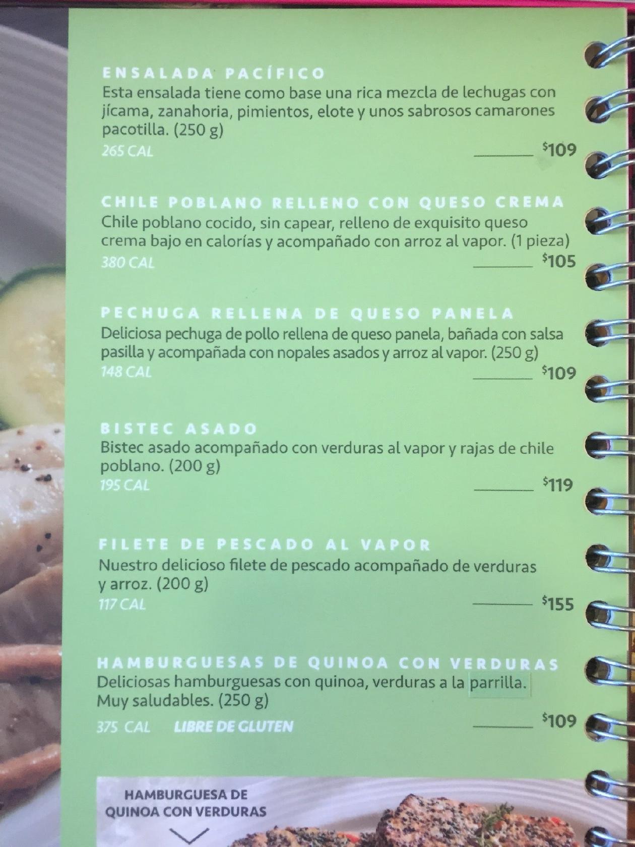 Carta de Restaurante Liverpool, San Miguel de Allende