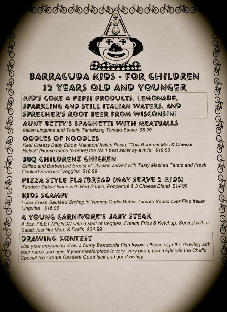 Menu at Barracuda Grill, Marathon