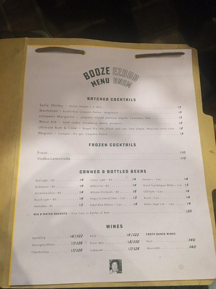 Carta del restaurante Poindexter Coffee, Iowa City