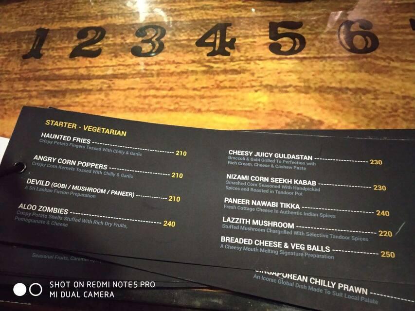 Menu at Haunted Restaurant, Chennai, 23