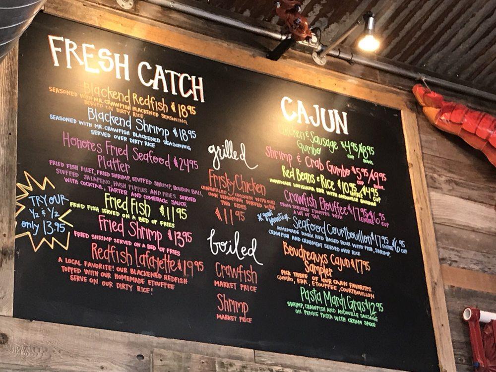 Menu at Honore's Cajun Cafe, Manvel