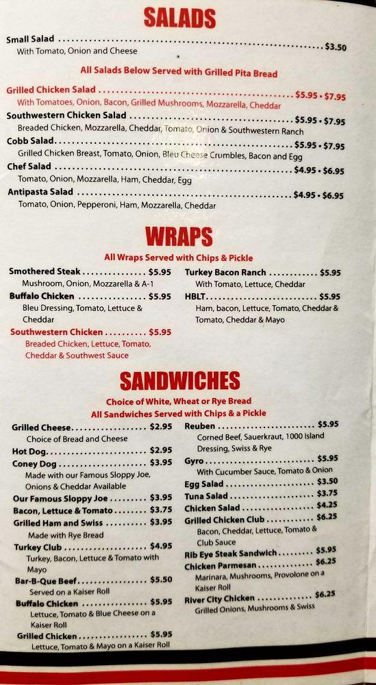 Menu at River City Bar & Grille, Cuyahoga Falls