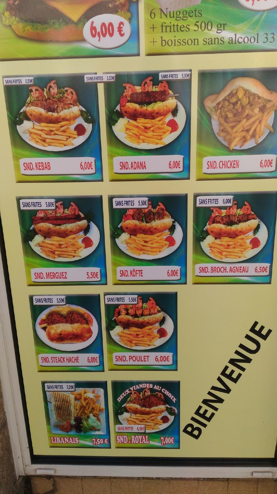 Menu at Kebab D'Or restaurant, Baud