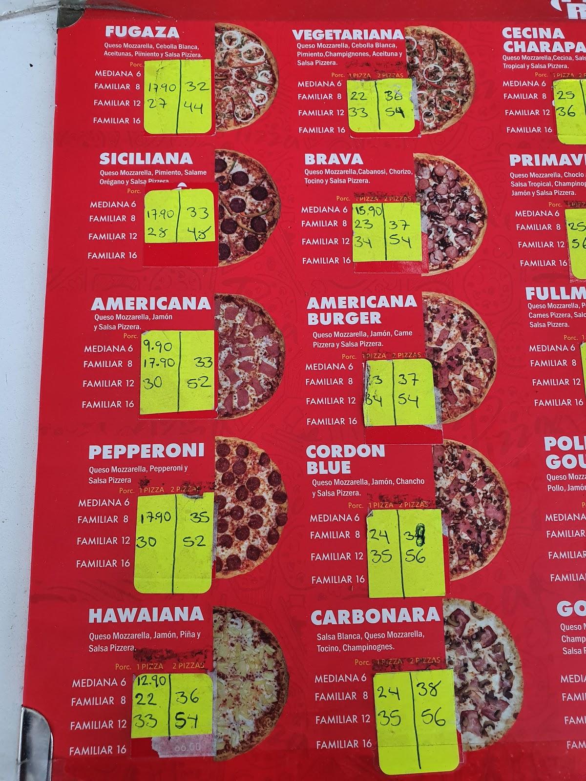 Menu at Pizza Raul restaurant, Independencia, Avenida Carlos Izaguirre