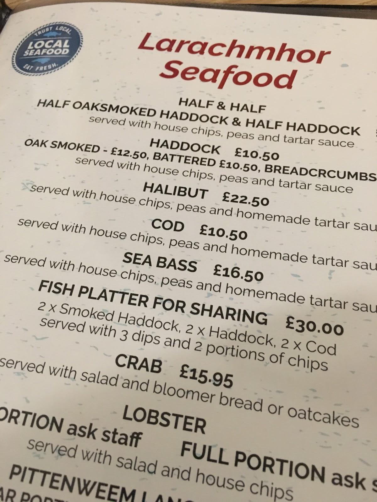 Menu at Chip Ahoy @ Larachmhor pub & bar, Anstruther