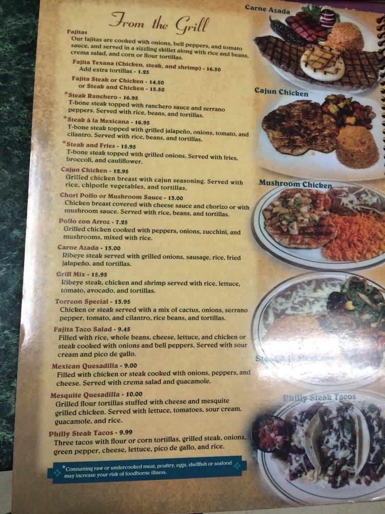 Menu at La Joya restaurant, Charlottesville