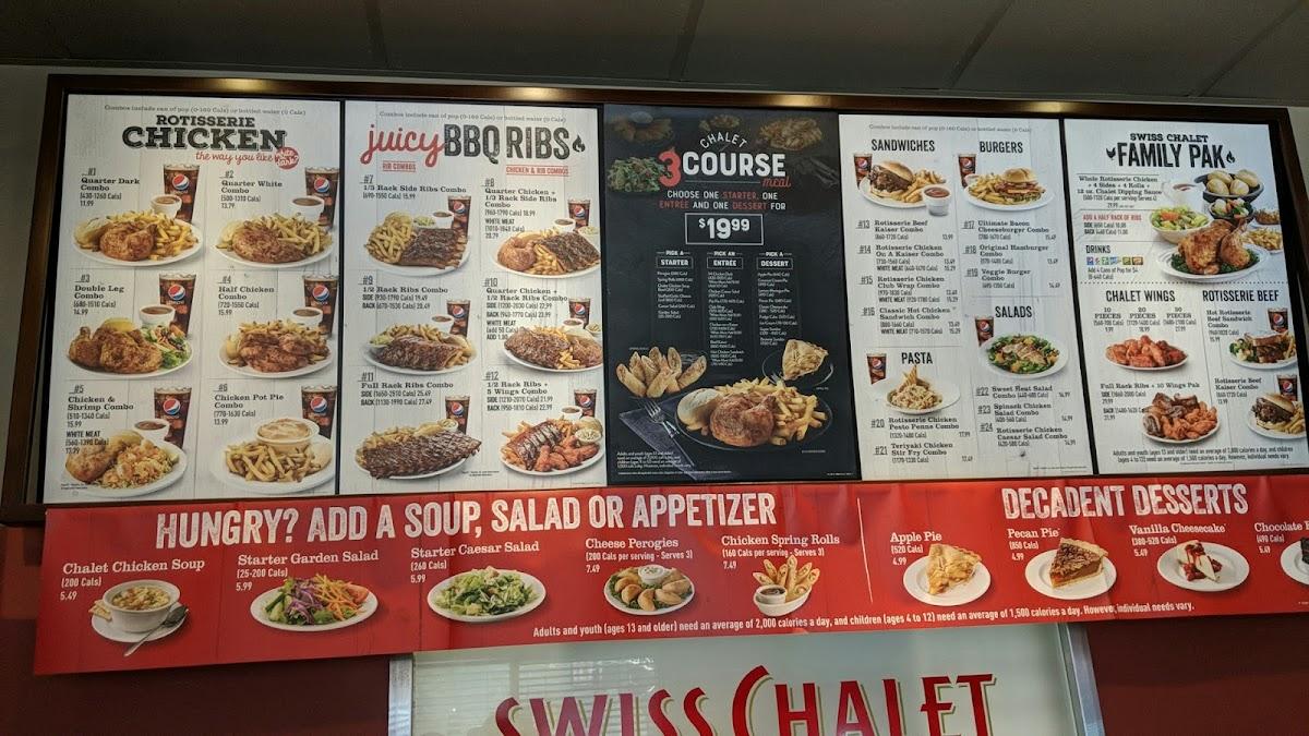 Menu at Swiss Chalet restaurant, Cambridge, 506 Hespeler Rd