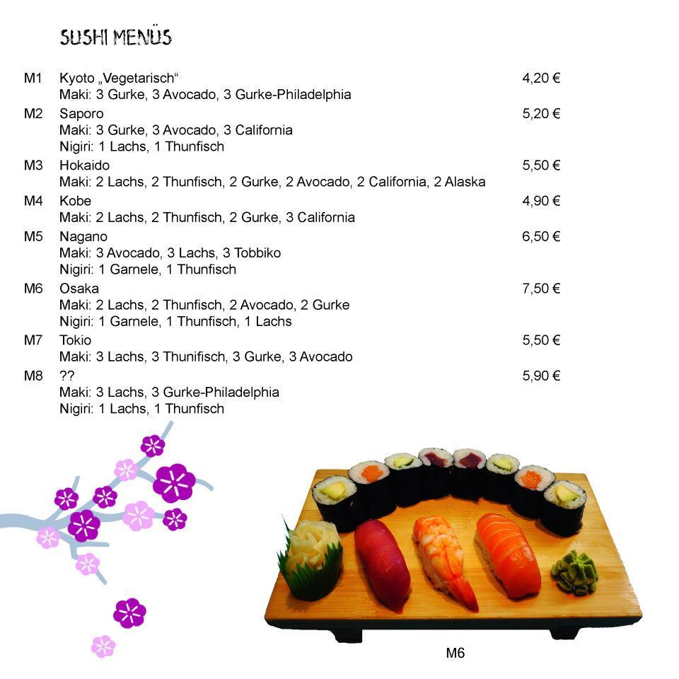 Speisekarte von BAT DAT Sushi & Wok restaurant, Rothenburg ob der Tauber