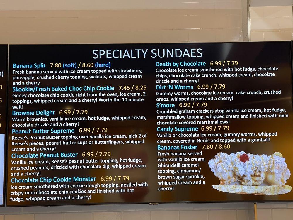 Carta de Brain Freeze Ice Cream Parlor, Haddonfield