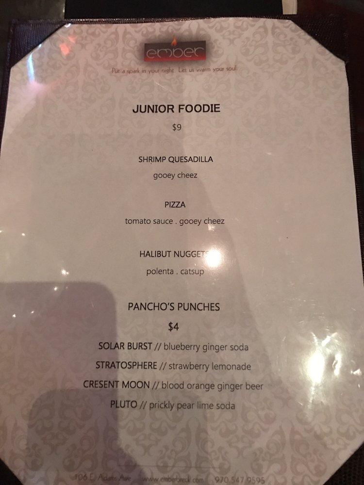 Menu at Ember pub & bar, Breckenridge