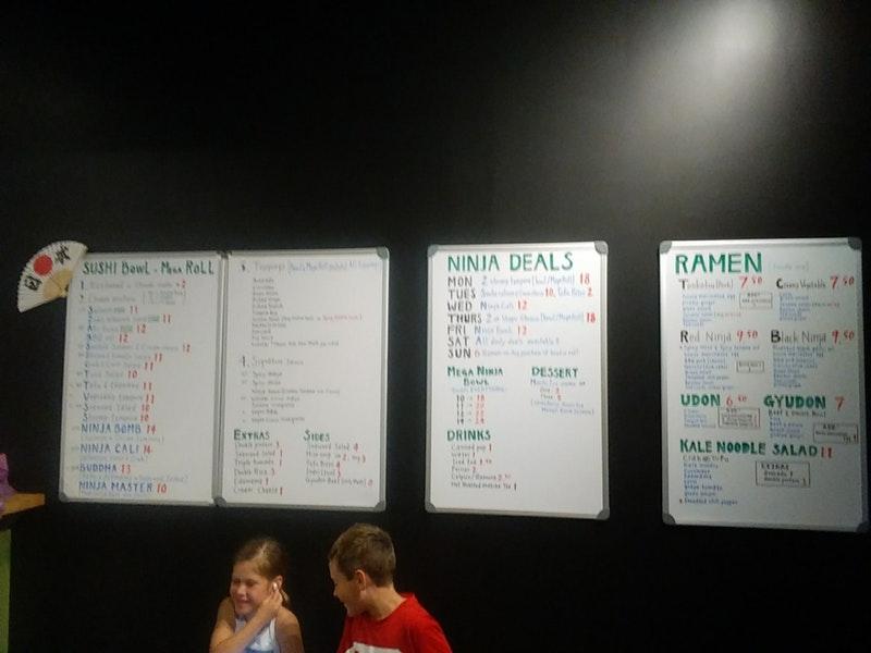 Menu at Hungry Ninja restaurant, Waterloo