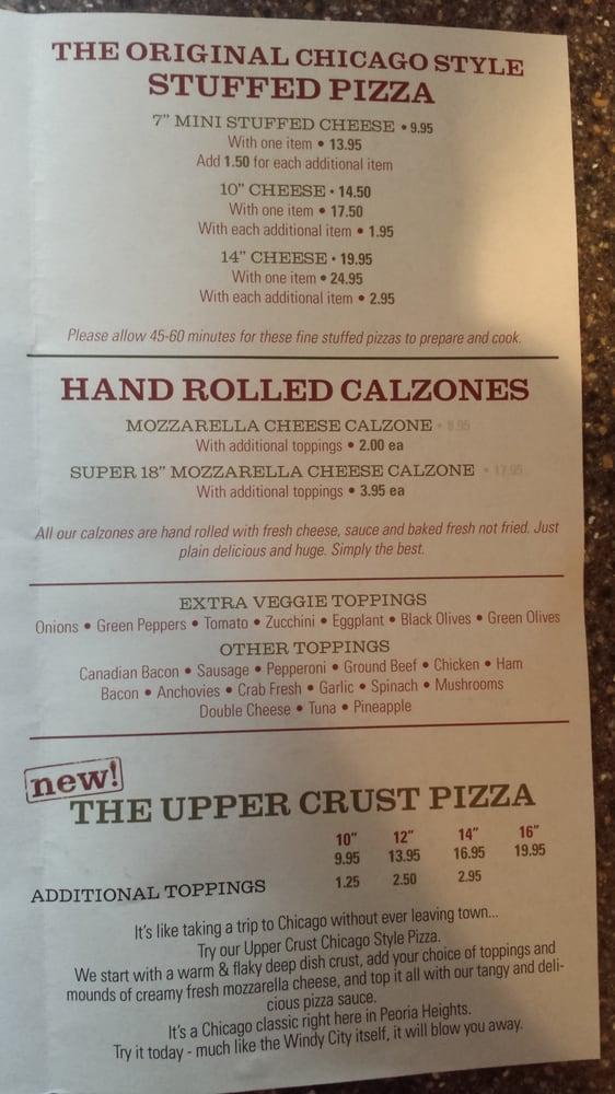 Menu at Peoria Pizza Works pizzeria, Peoria Heights