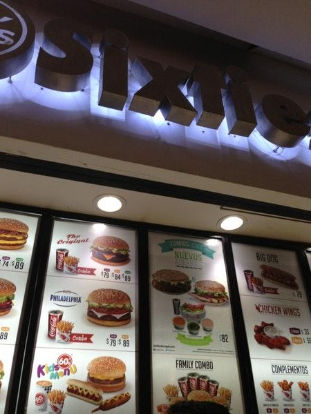 Menu at Sixties Burger, Mexico City, _-Av. Universidad 1000 Local E94