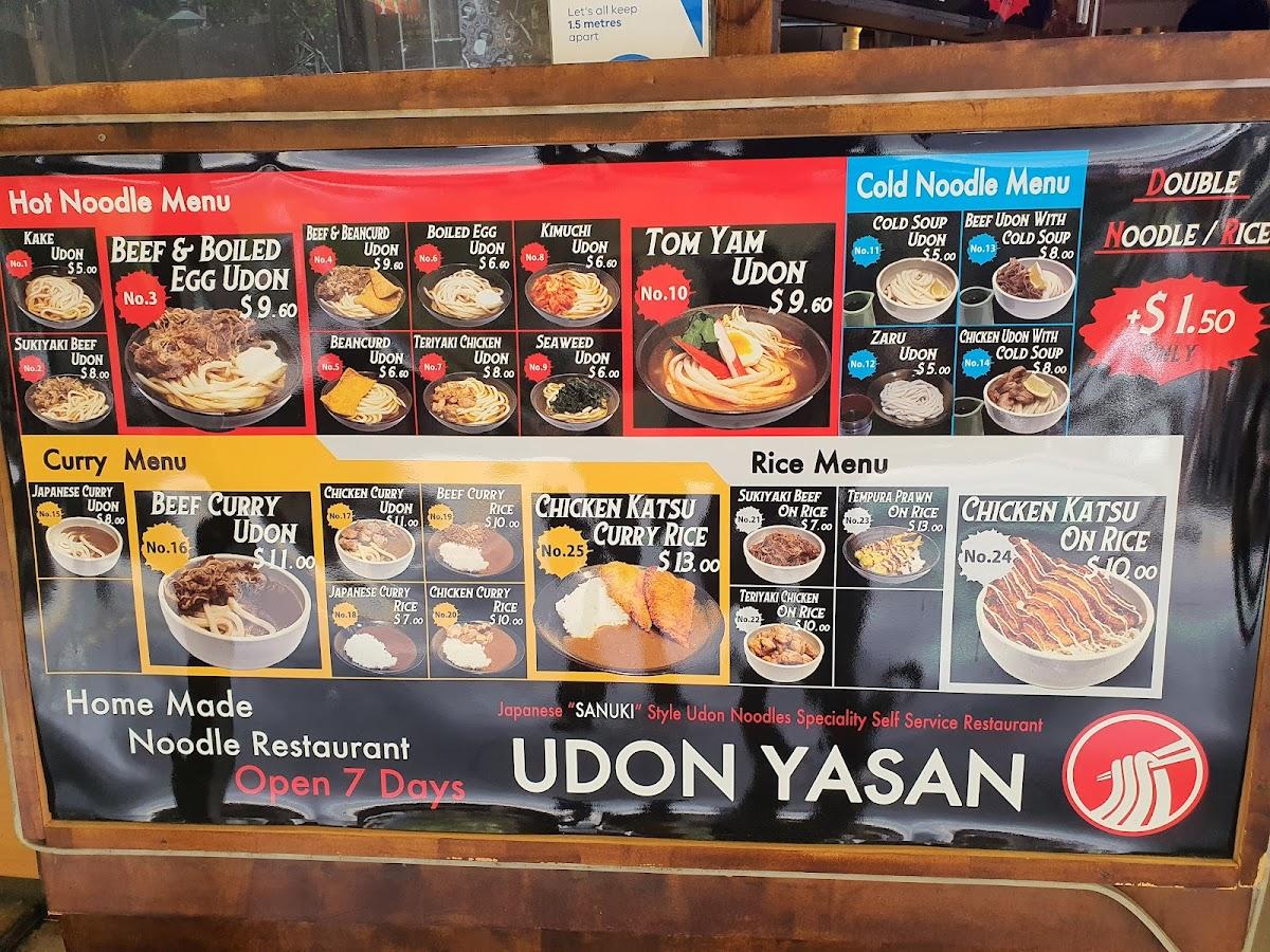 Carta de comida rápida Udon Yasan, Melbourne, 186 Bourke St