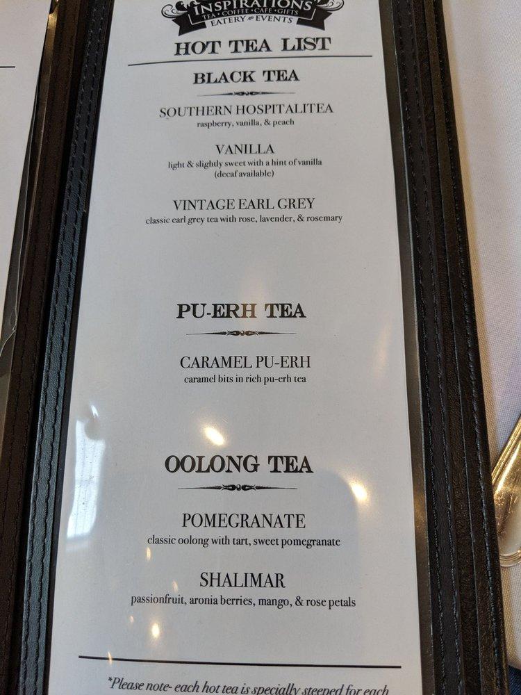 Menu at Inspirations Tea Room, Eatery, & Events restaurant, Edmond
