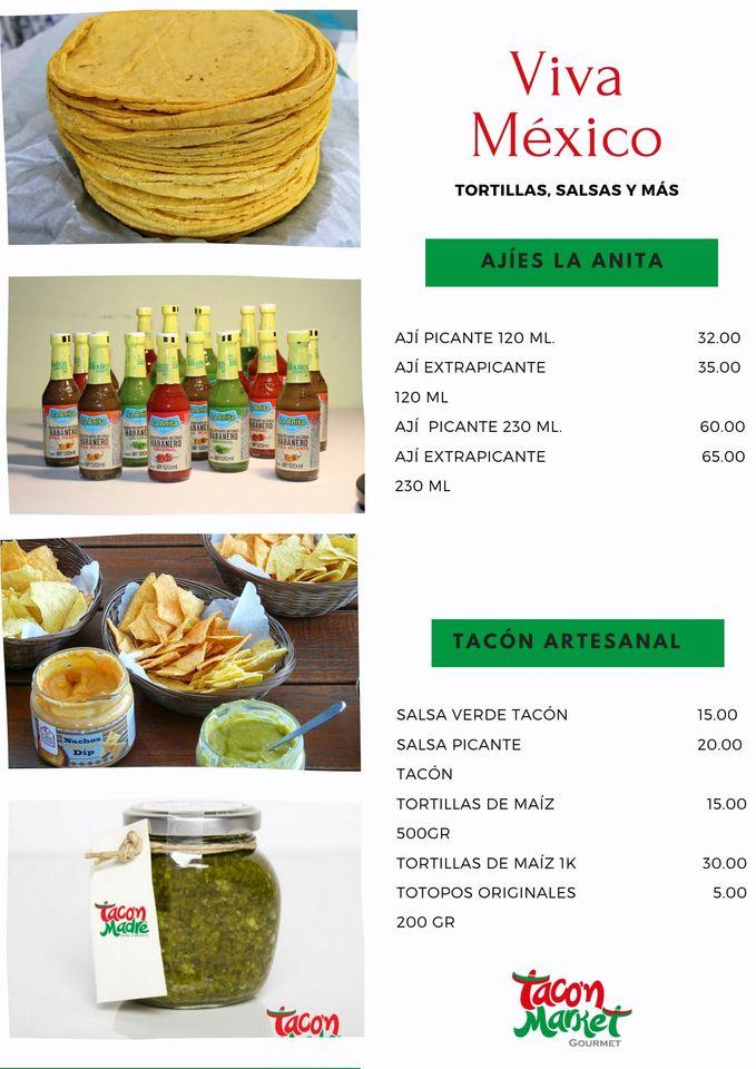 Menu at Tacon Madre restaurant, Lima, Av. Parque de las Leyendas 410