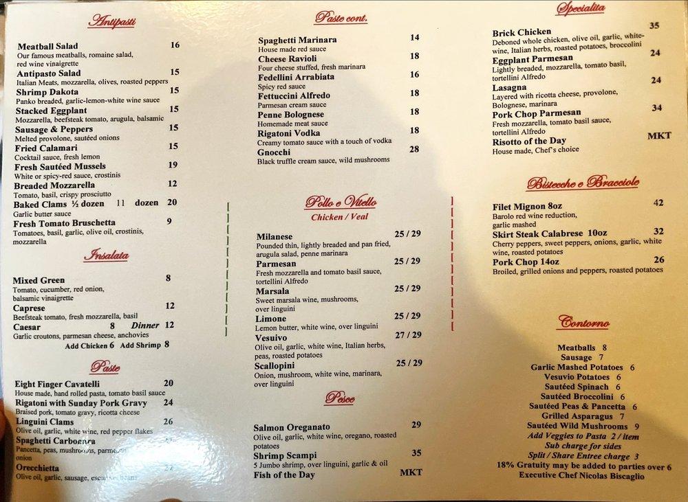 Menu at Viaggio Restaurant Chicago, Chicago, W Madison St