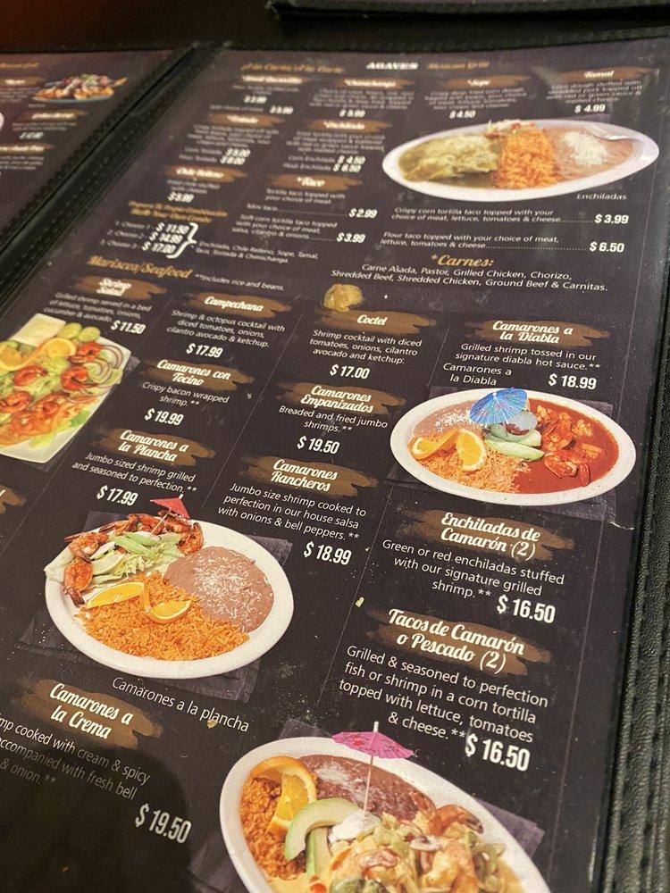 Menu at Agaves Mexican Grill restaurant, Merced