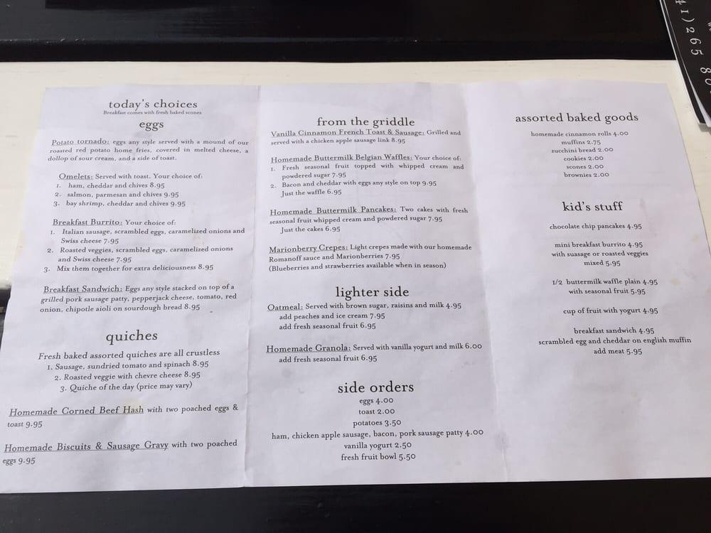 Menu at Cafe Stephanie, Newport