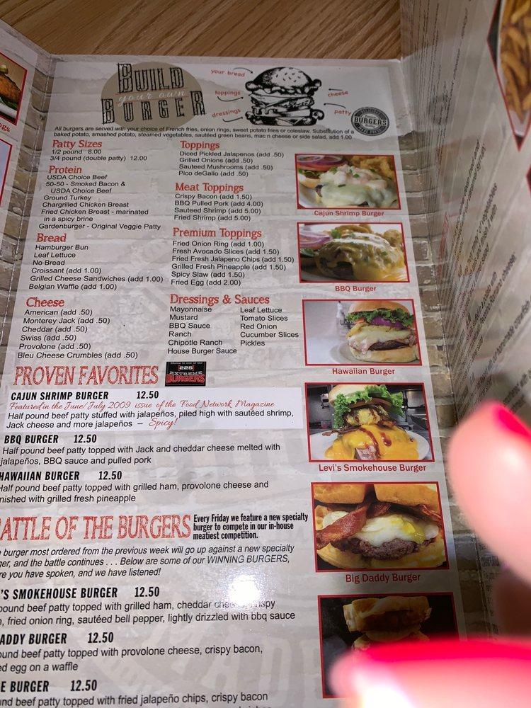 Menu at Mason's Grill restaurant, Baton Rouge