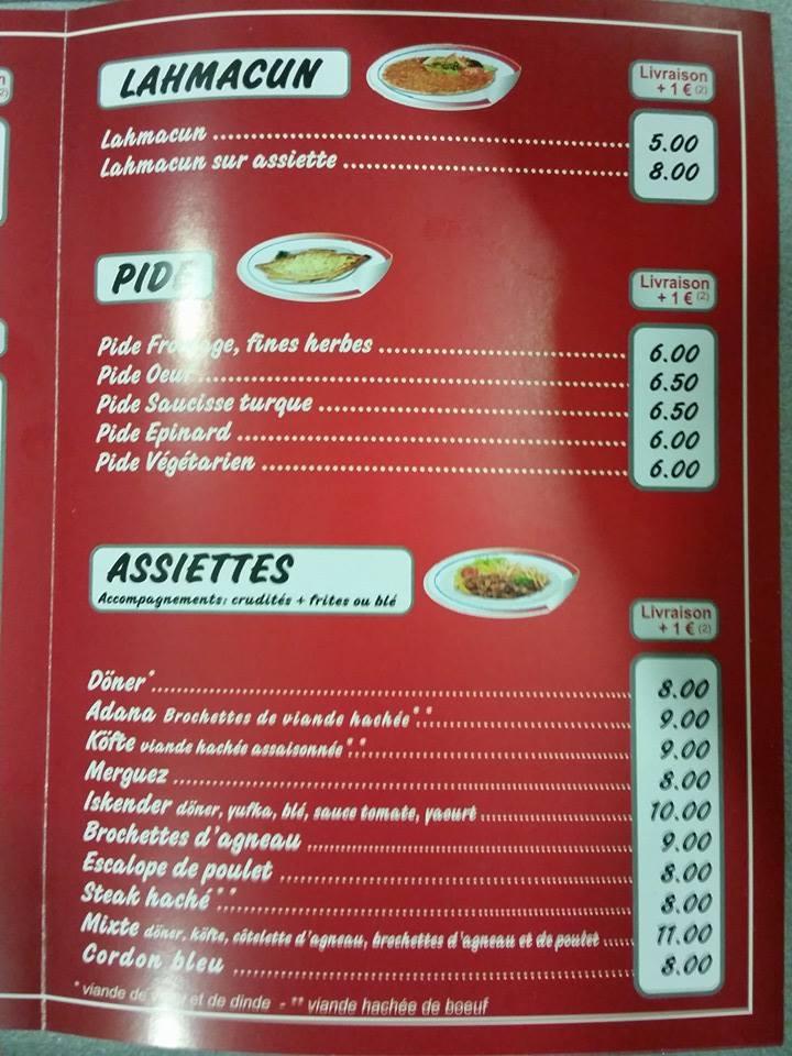Menu au Restaurant Botan, Hésingue