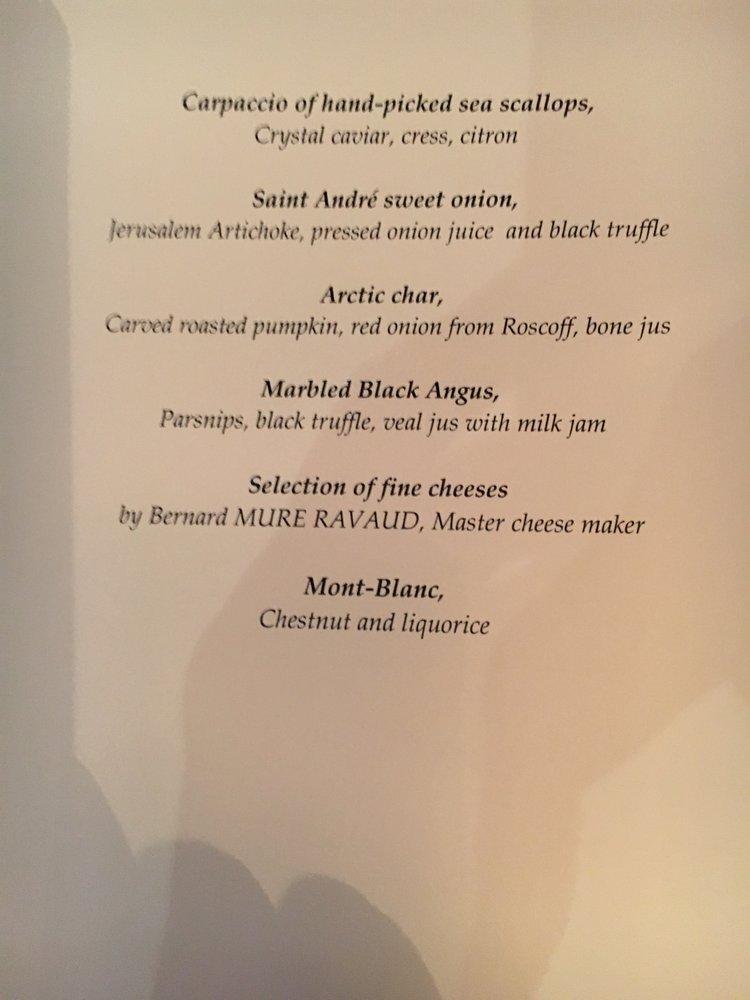 Menu at Restaurant Le Strato, La Perrière
