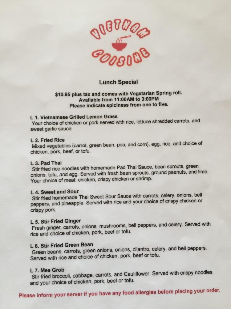 Menu at Zabb Dee Kitchen restaurant, Powell River