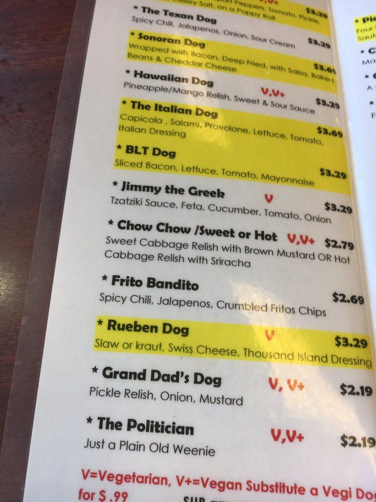 Menu at Dog Daze Gourmet Hot Dogs restaurant, Canton