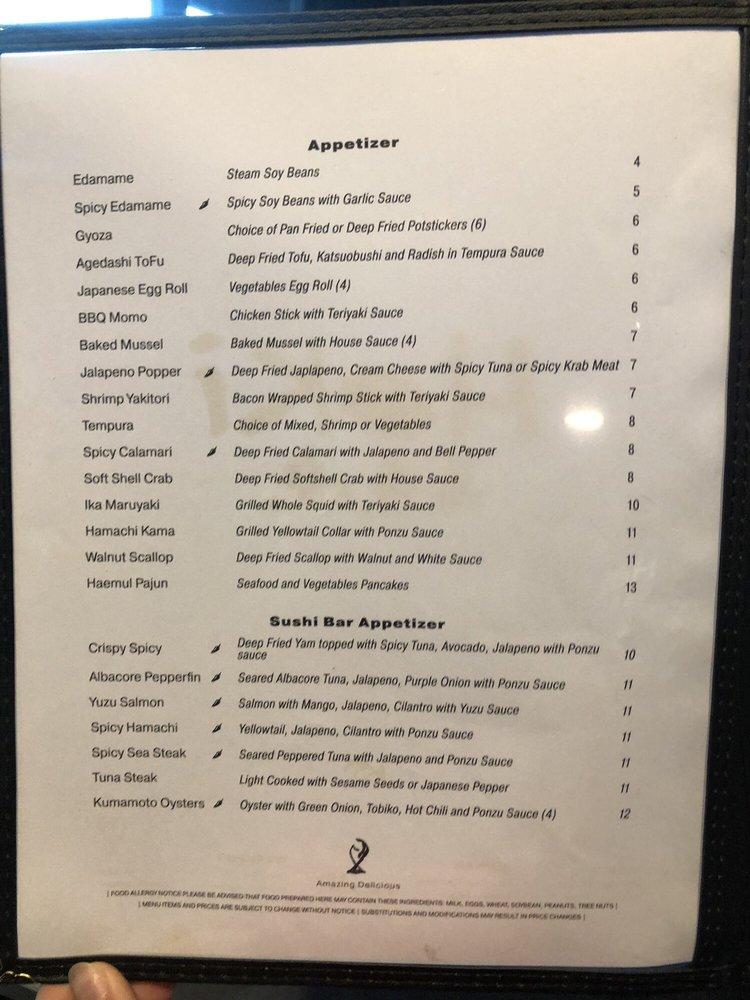 Menu at Hoki Korean BBQ & Japanese Cuisine, Modesto