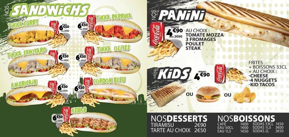 Menu at KING TACOS restaurant, Cannes
