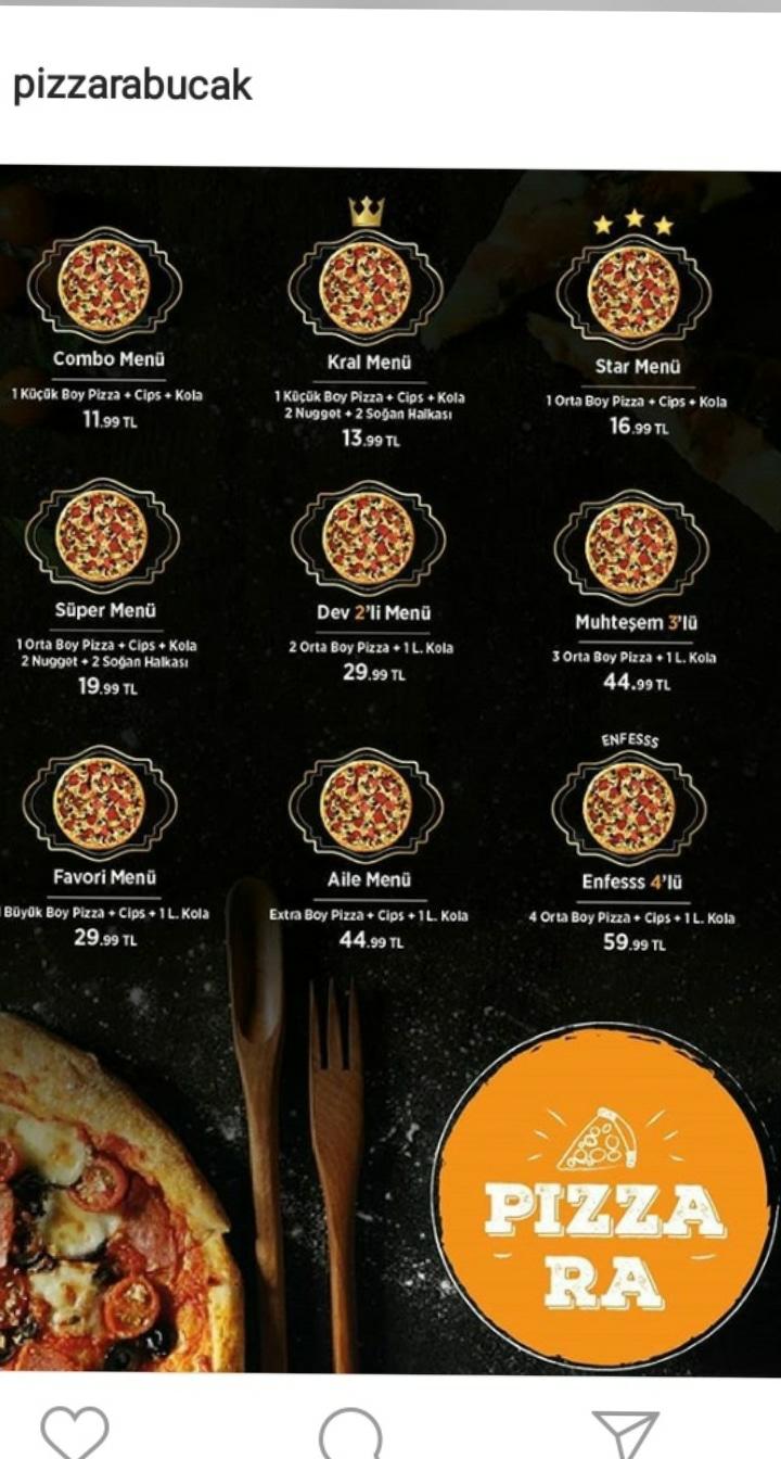 Menu at Pizza Ra Burdur şube, Burdur