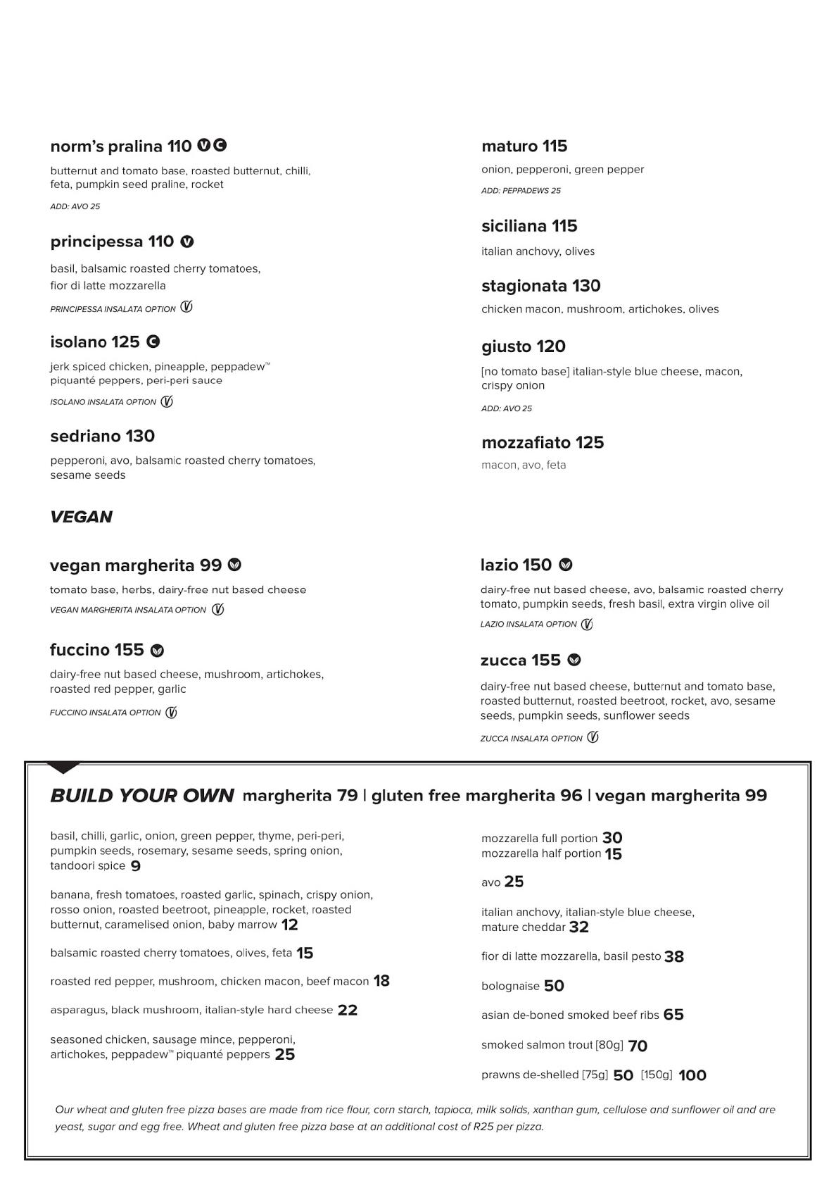 Menu at Col'Cacchio - Norwood restaurant, Johannesburg