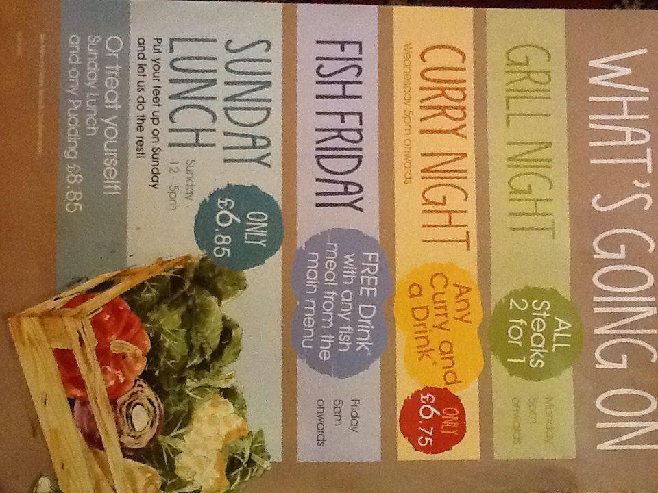 Menu at Ffordd Derwen pub & bar, Rhyl