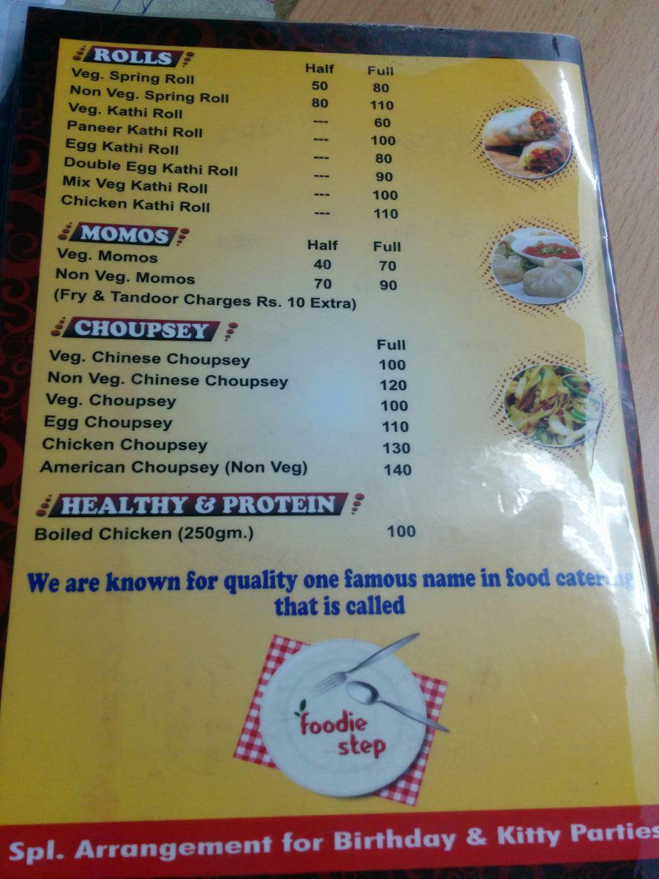 Menu at Foodie Step, Delhi, JX6J+2P6