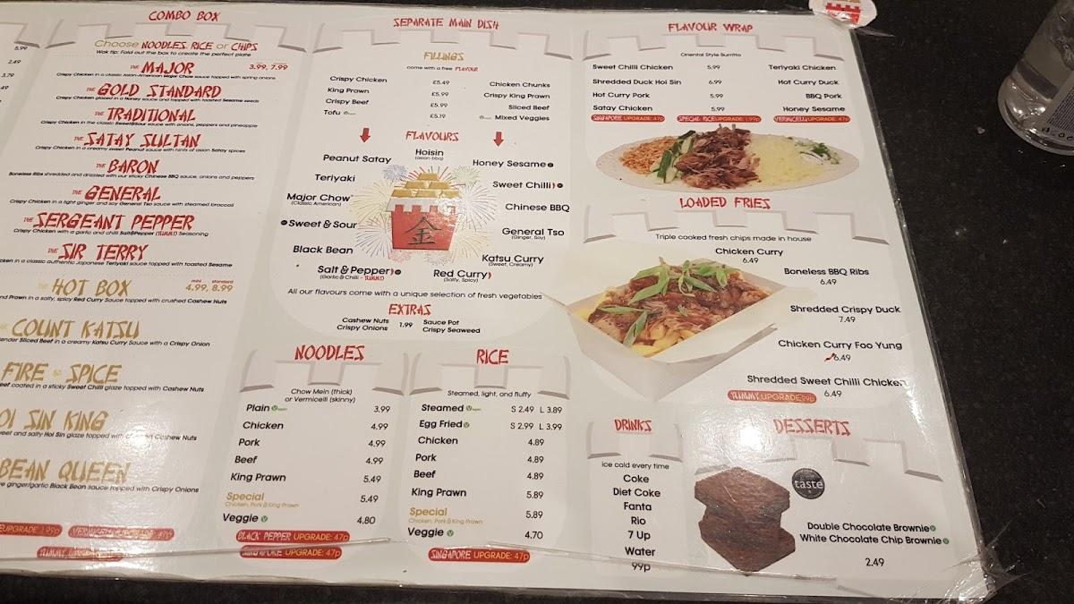 Menu at Fort Woks fast food, Didcot
