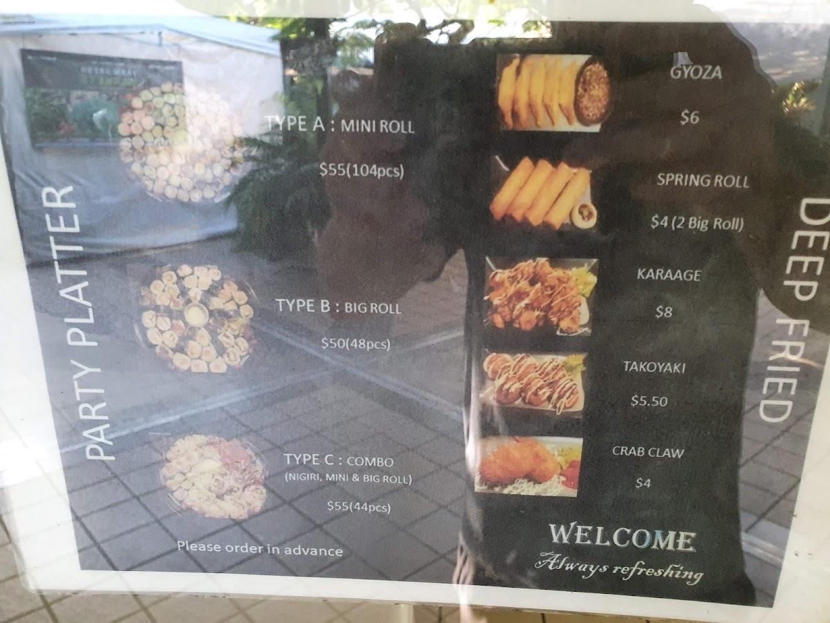 Menu at Ginseng Sushi restaurant, Mudgeeraba