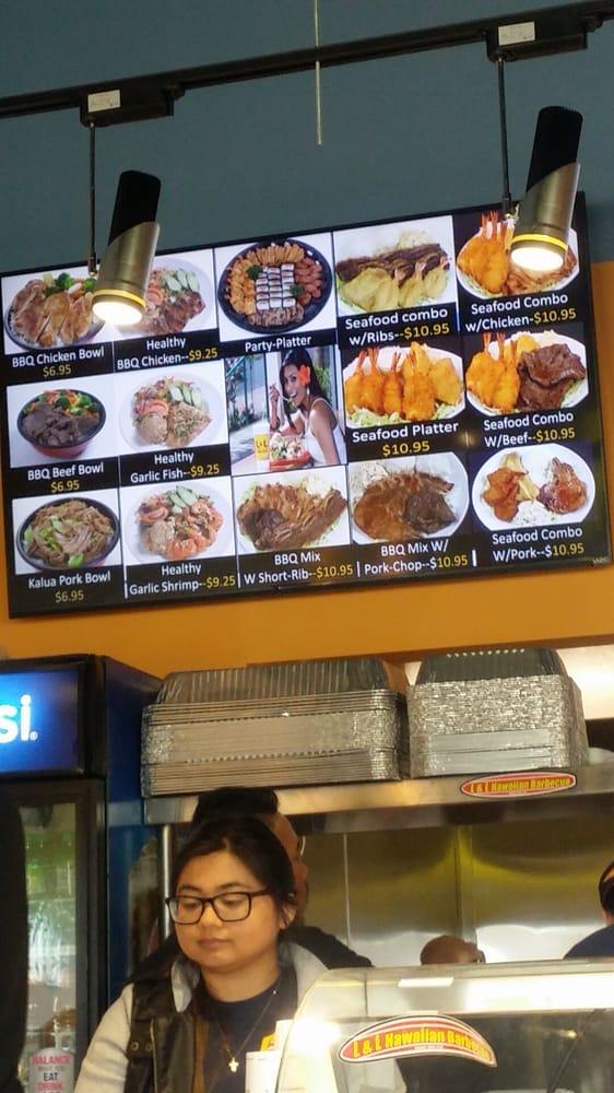 Menu at L&L Hawaiian Barbecue, Tacoma