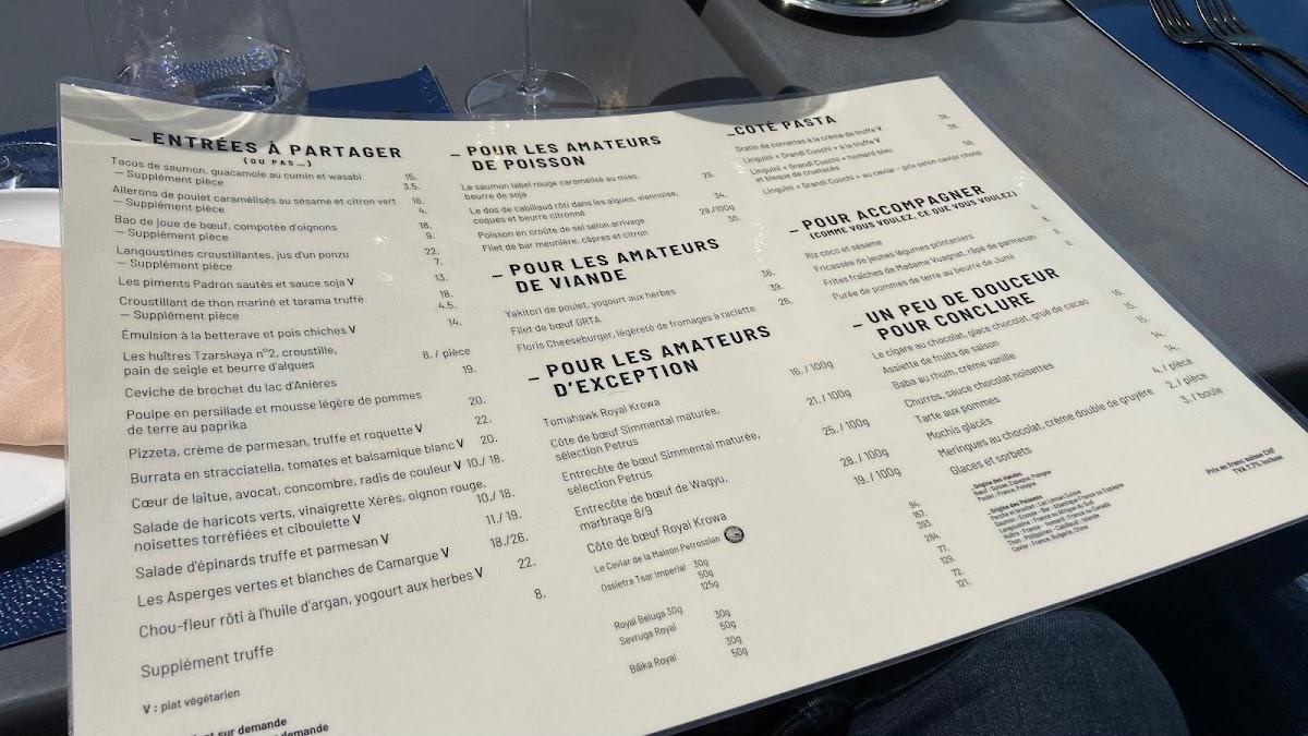 Menu au Le Floris, Anières