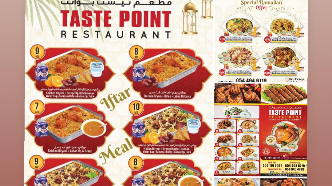 Menu at Taste Point Restaurant, Abu Dhabi