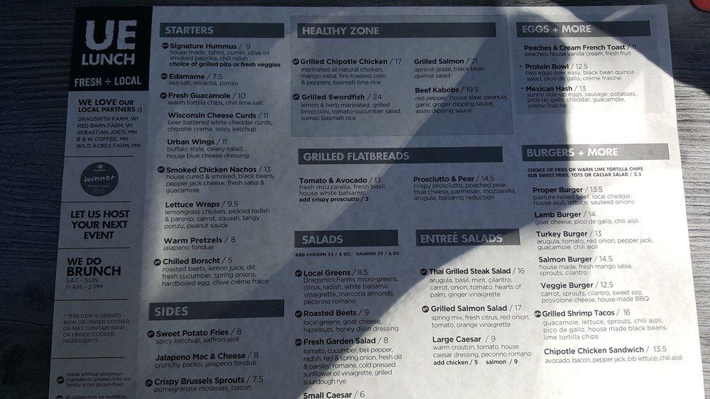 Menu at Urban Eatery - Minneapolis restaurant, Minneapolis