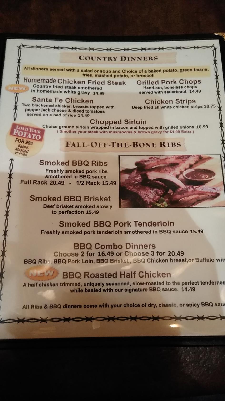 Carta de Chopping Block Steakhouse, Mena, 705 Gillham Ave