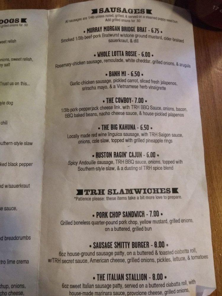 Menu at The Red Hot pub & bar, Tacoma, 6th Ave