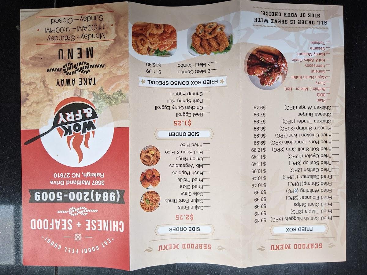 Menu at Wok & Fry restaurant, Raleigh