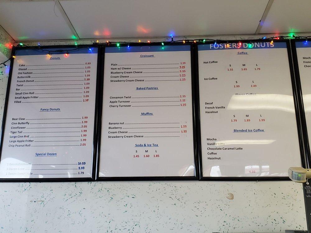 Menu at Foster's Donuts, Bakersfield, Ming Ave