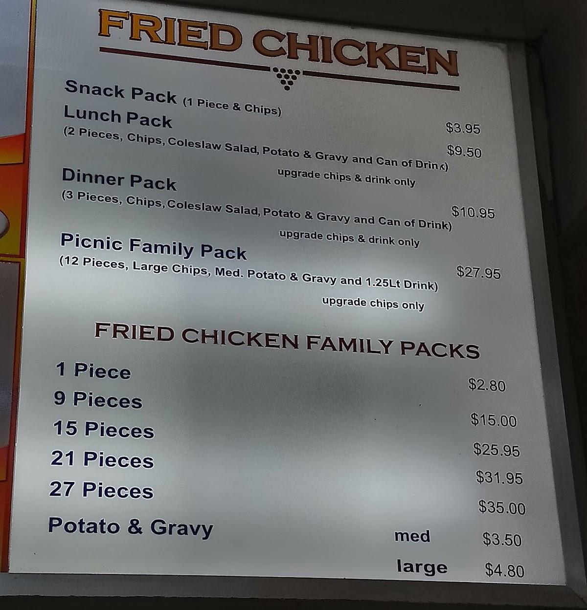 Menu at Hi5 Chicken restaurant, Cranbourne West