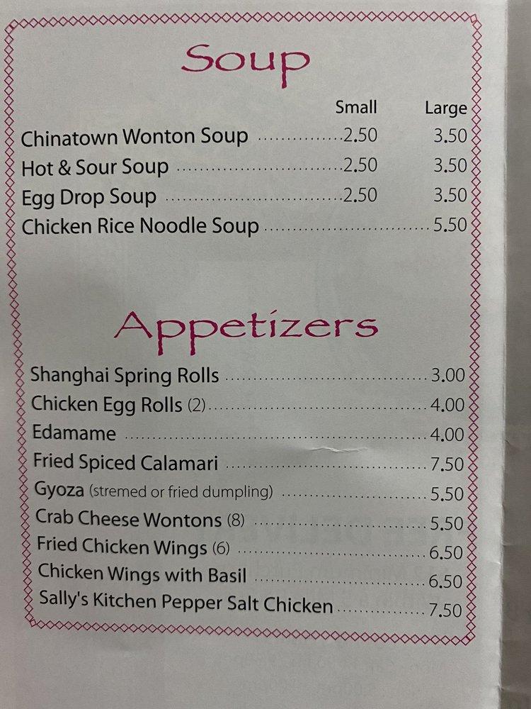 Menu at Sally's Kitchen restaurant, Fort Collins